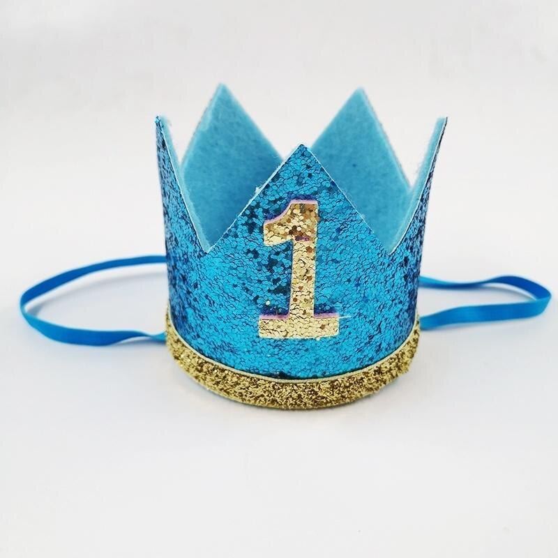 Boy Blue Silver First Birthday Hat Girl Gold Pink ... – Vicedeal