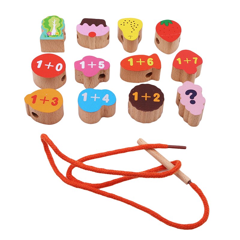 Wooden Toys Cartoon Animals Fruit Beads Stringing ... – Grandado