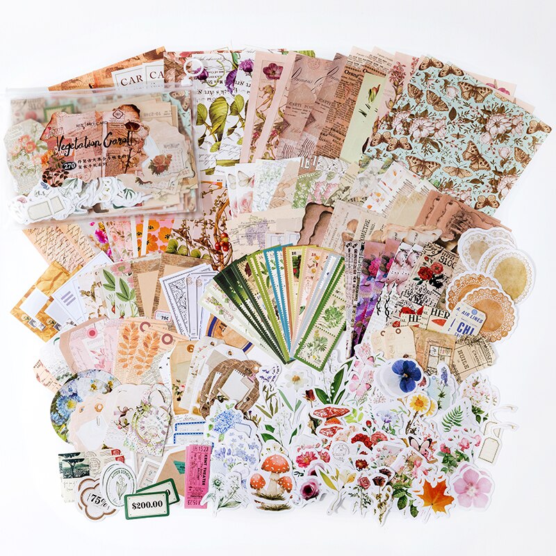 270Pcs Set Vintage DIY Scrapbooking Material Paper... – Grandado