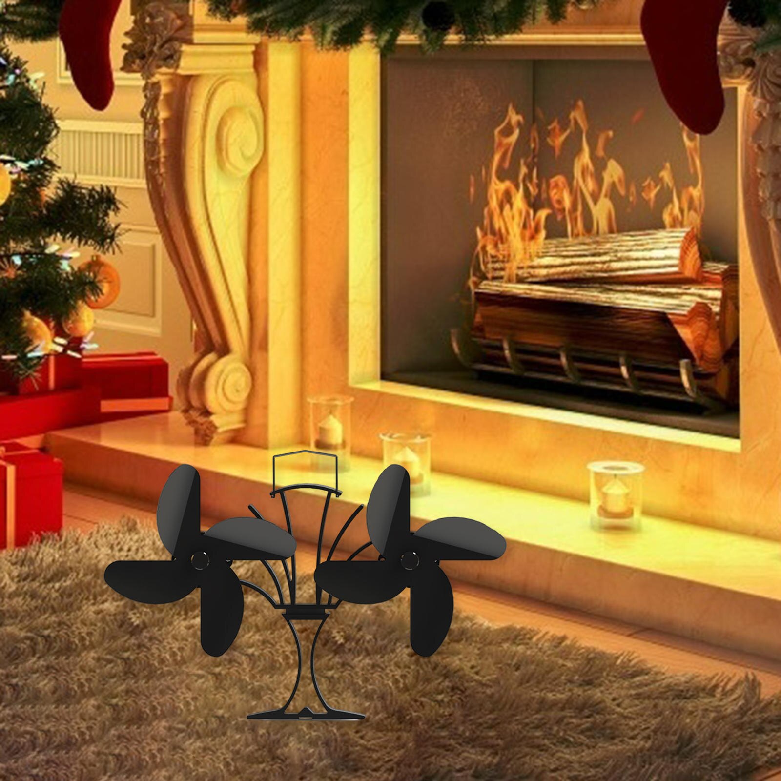 Portable Stove Fan 2 Motor Fireplace Fan Circulati... – Grandado