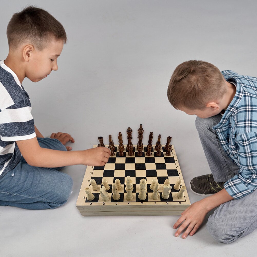 Chess Board Toys Children Wooden Folding Chess Boa... – Grandado