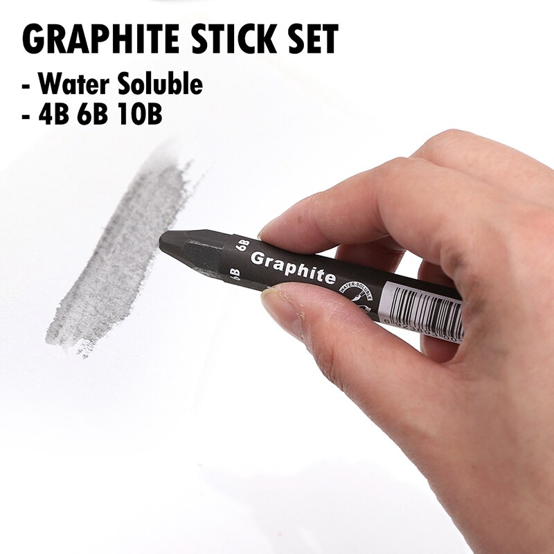 Graphite Stick Set - Water Soluble - 4B 6B 10B, Ar... – Grandado