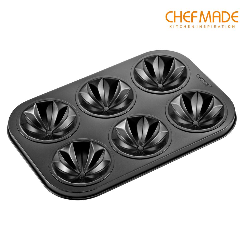 CHEFMADE Madeleine Mold Cake Pan,6-Cavity Non-Stic... – Grandado