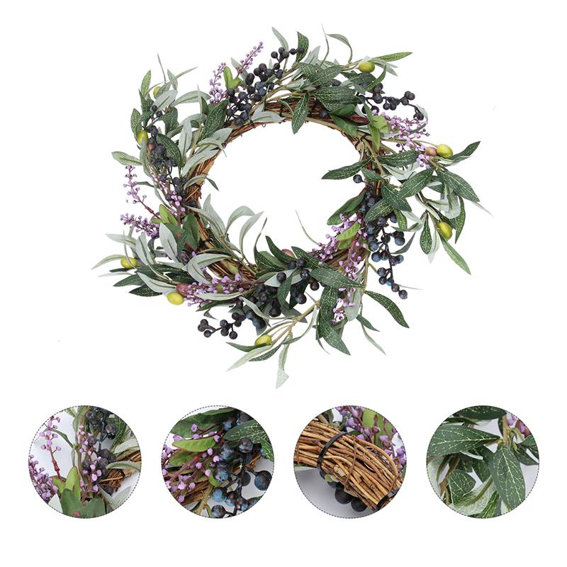 1pc Door Hanging Wreath Simulated Olive Leaf Wreat... – Grandado