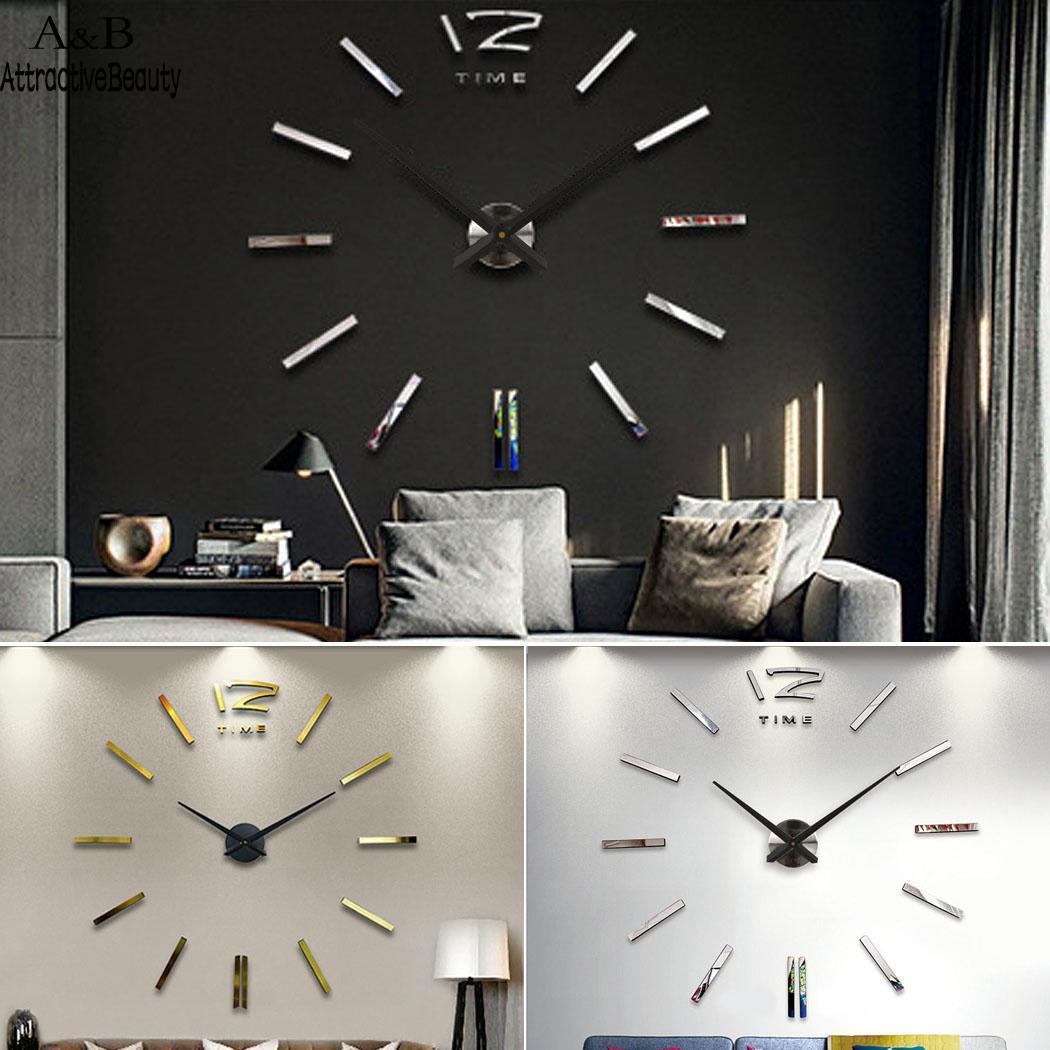 3D Spiegel Effect Acryl DIY Wandklok Modern Art Di... – Grandado