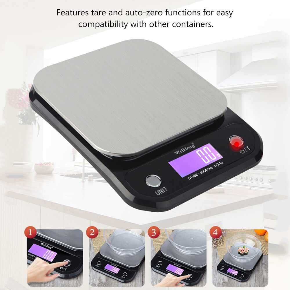 WeiHeng Digital Kitchen Food Scale5kg11Lbs 0.1g st... – Grandado