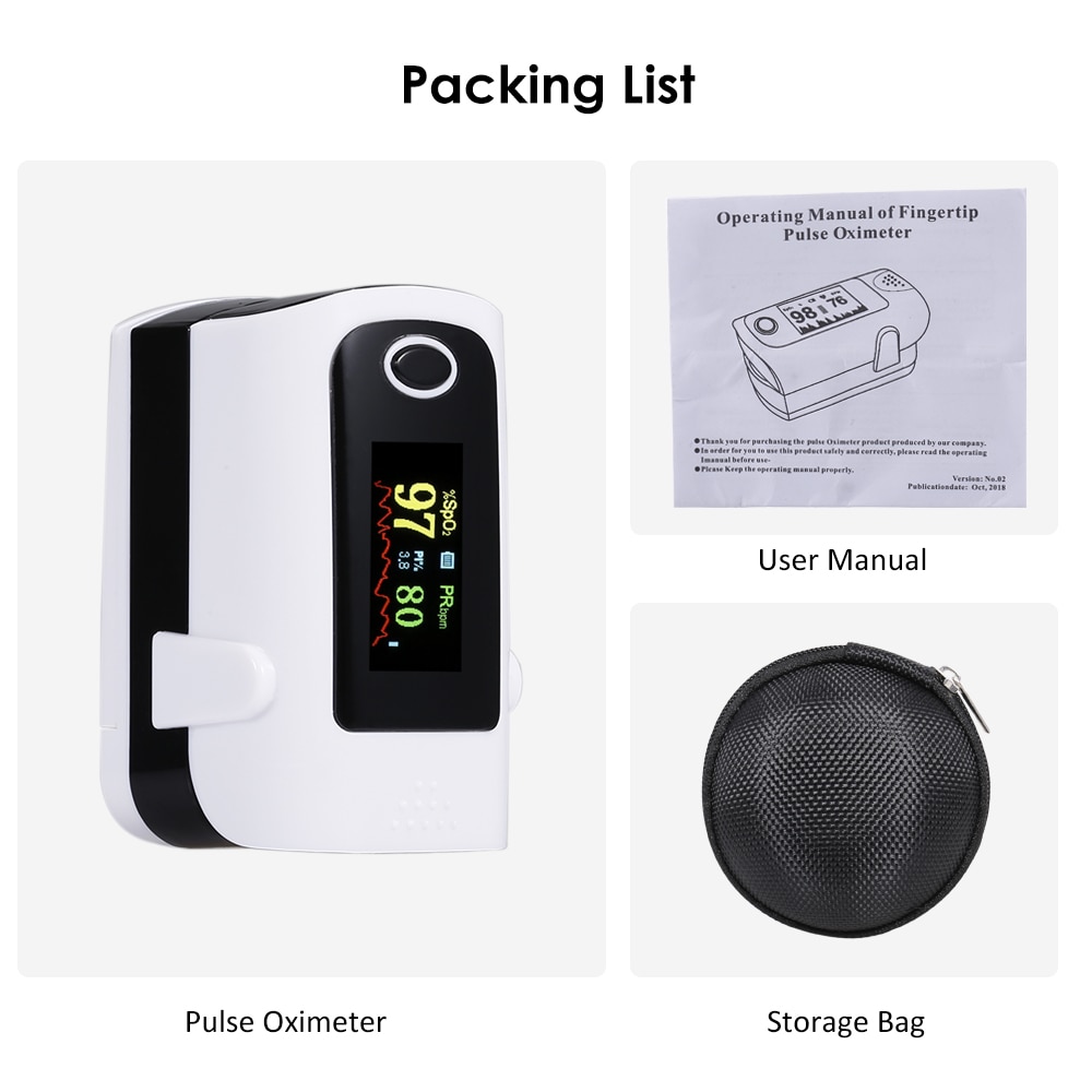 Fingertip Pulse Oximeter Blood Oxygen Saturation P... – Grandado
