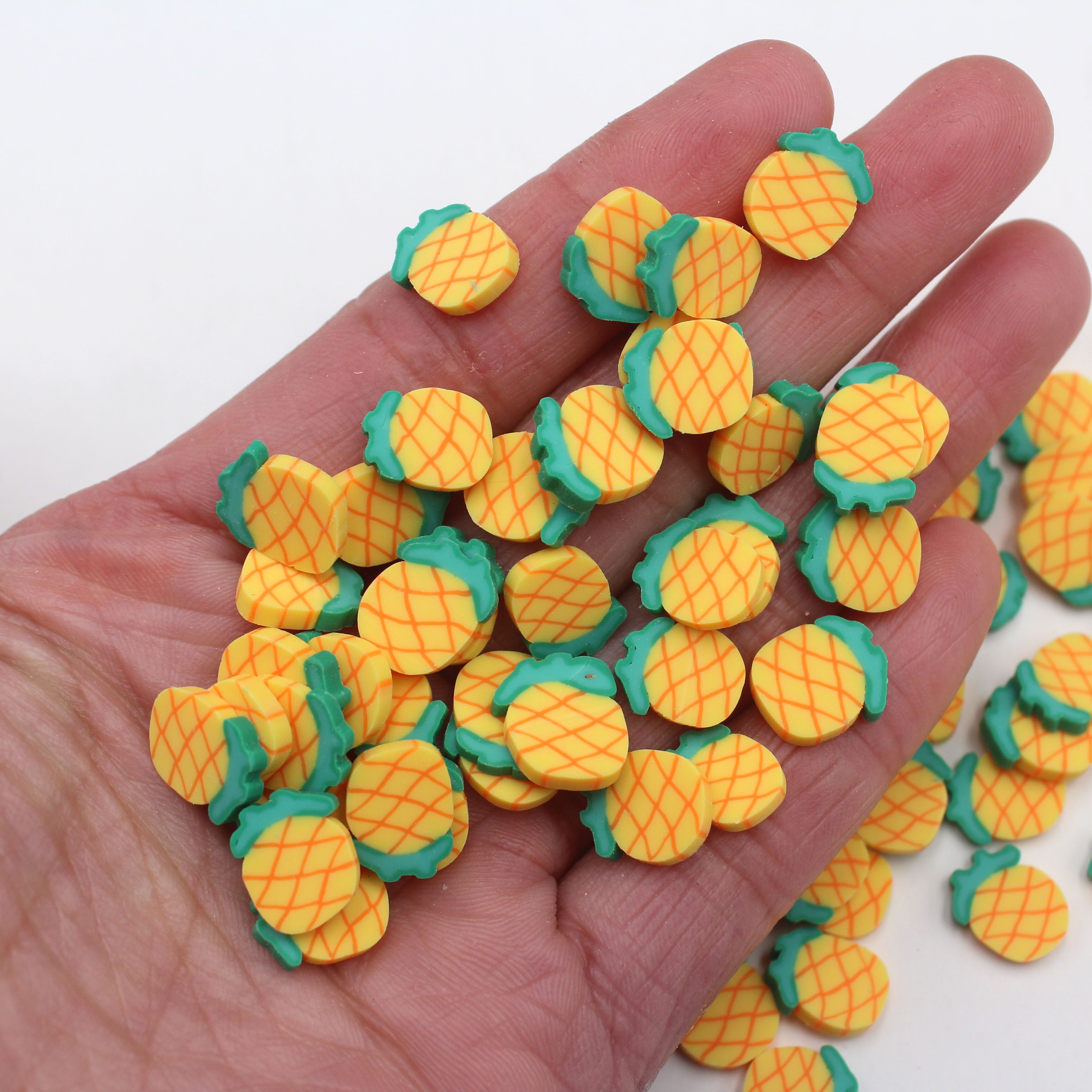 100g/Lot Polymer Clay Pineapple Slices Fruits Spri... – Grandado