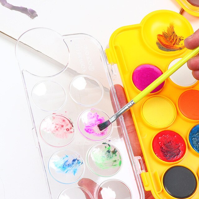 12 Colors Watercolor Paint Set Artist Paint Palett... – Grandado