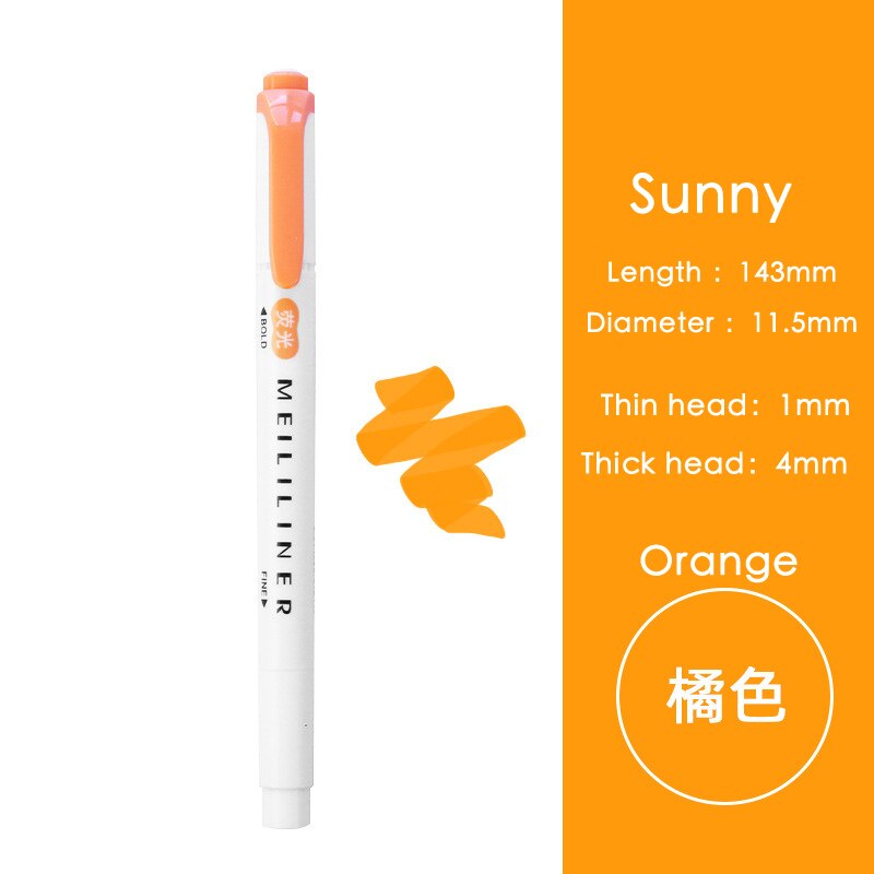 Orange marker pen double-head water-based color pe... – Grandado