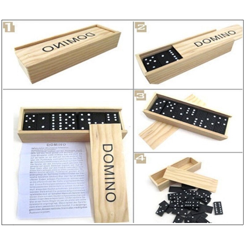1set Kid Wooden Box Dominoes Set Toy Traditional C... – Grandado
