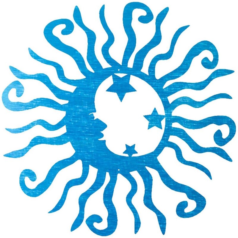 Solar Moon Metal Wall Art Staal Outdoor Decor Acti... – Grandado