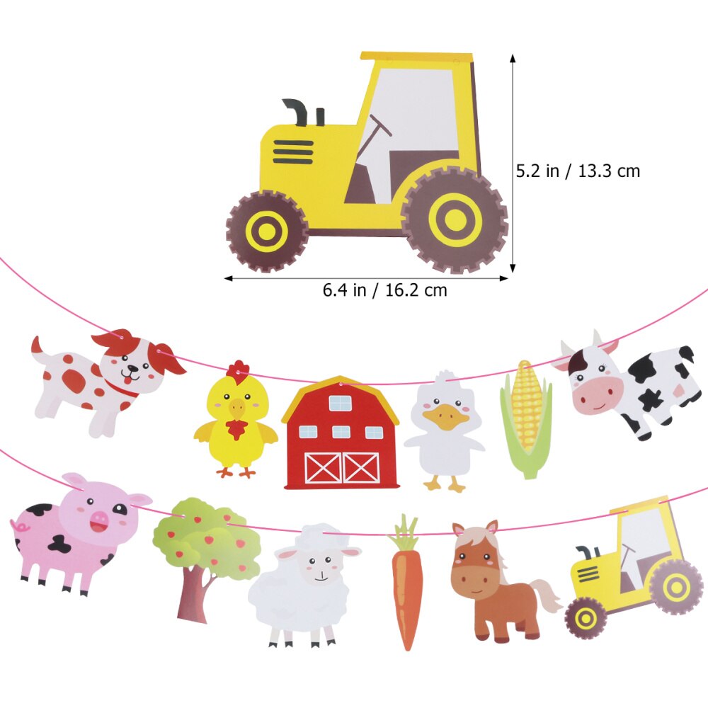 Farm Theme Party Banner Animal Molding Cartoon Bun... – Vicedeal