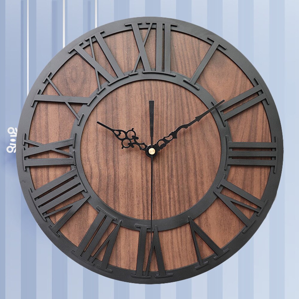 Roman Digital Wall Clock Simulation Wooden Wall Cl... – Grandado