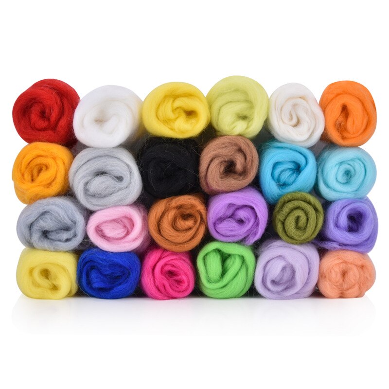 24 Color Wool Felt Needle Felting Kit Starter Fabr... – Vicedeal