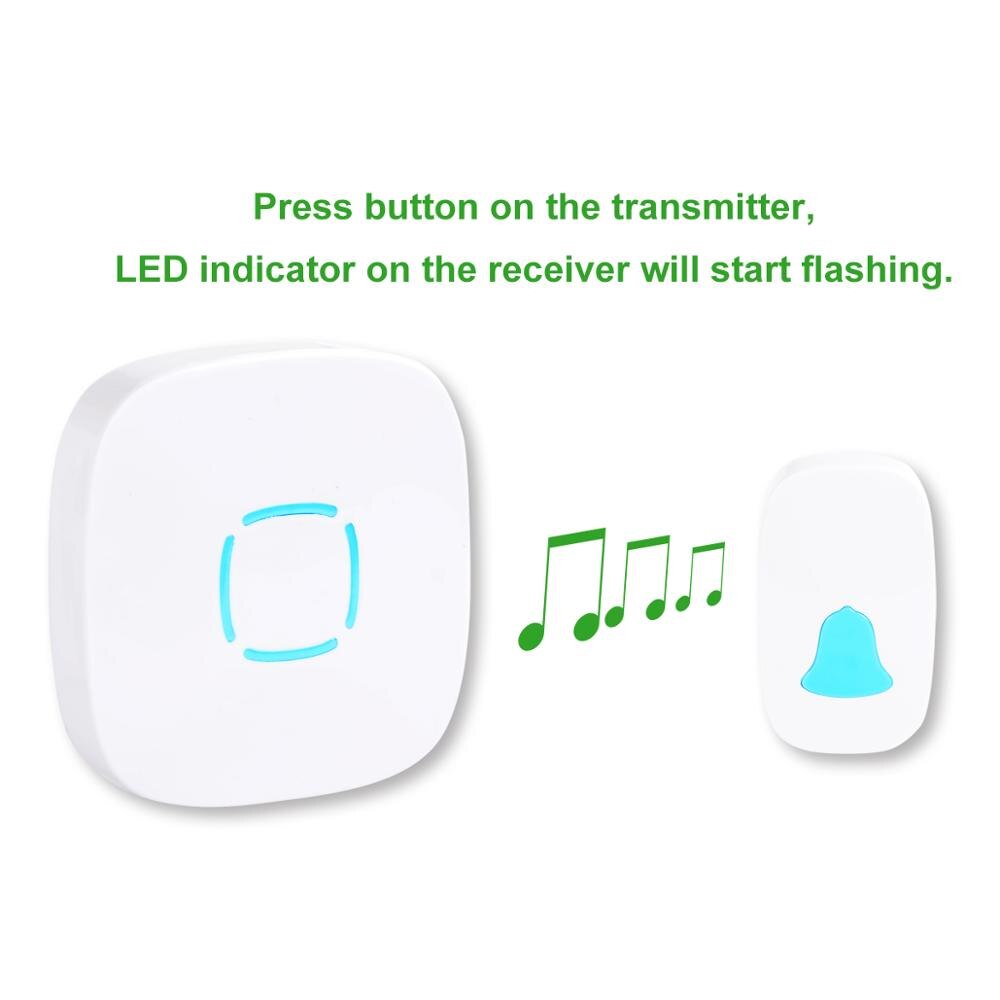 Wireless Doorbell Waterproof Battery buttons EU pl... – Grandado
