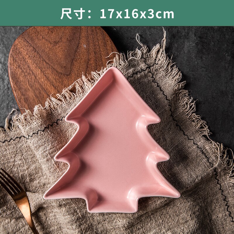 Christmas Tree Plate Ceramic Tableware Profiled Ma... – Grandado