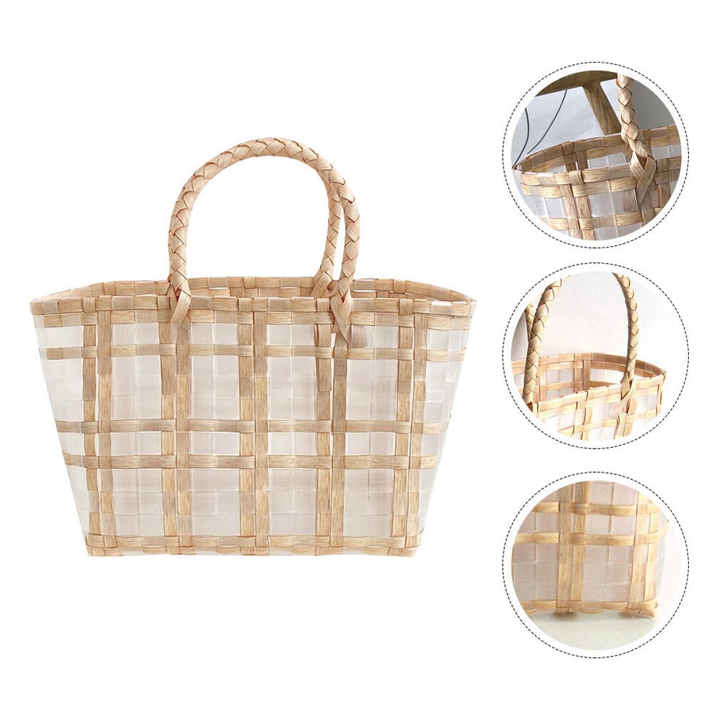 1Pc Gemüse Korb Gewebte Warenkorb Hand Korb Strand... – Grandado