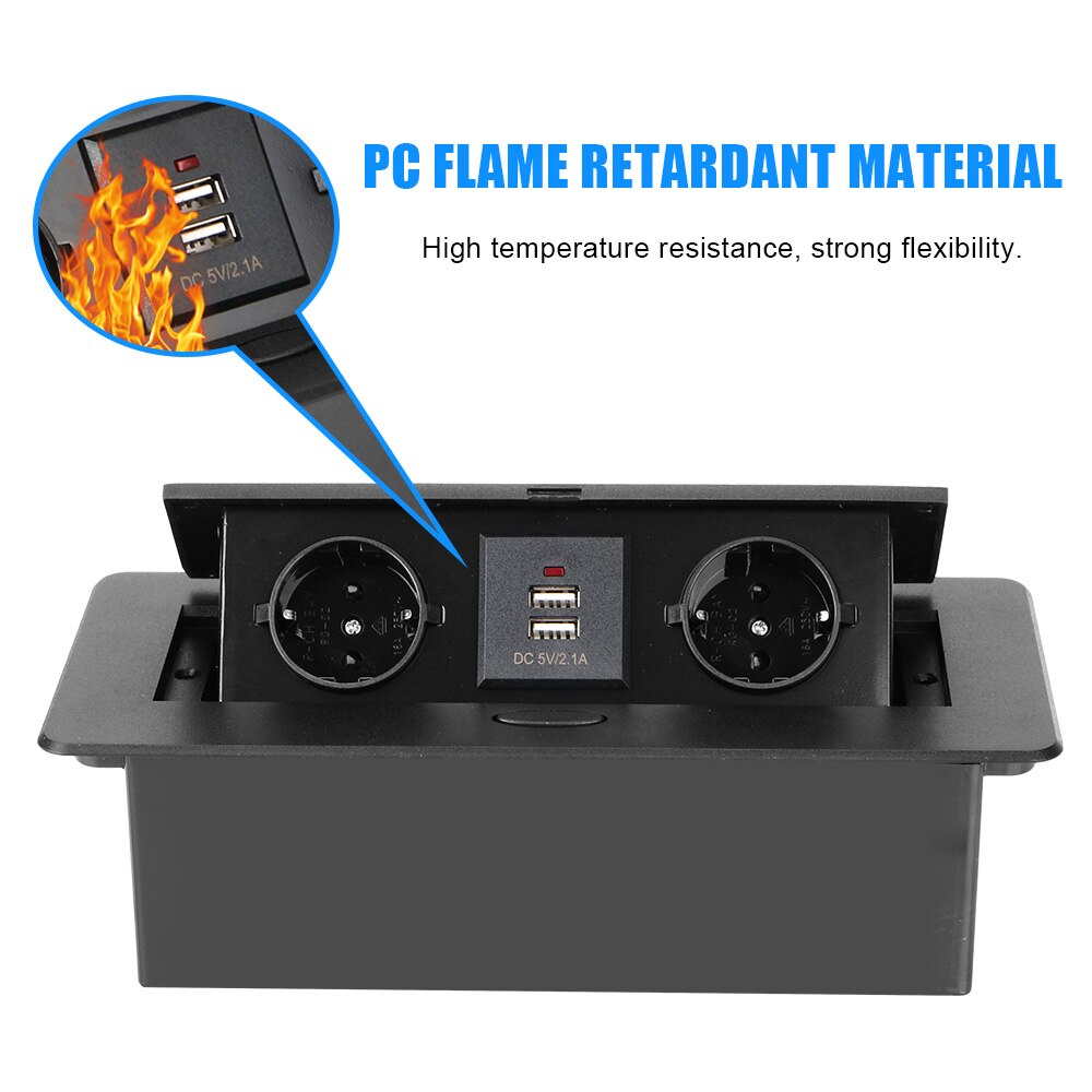 Desktop Socket Table Outlet 2 3 Eu Socket With Usb Grandado