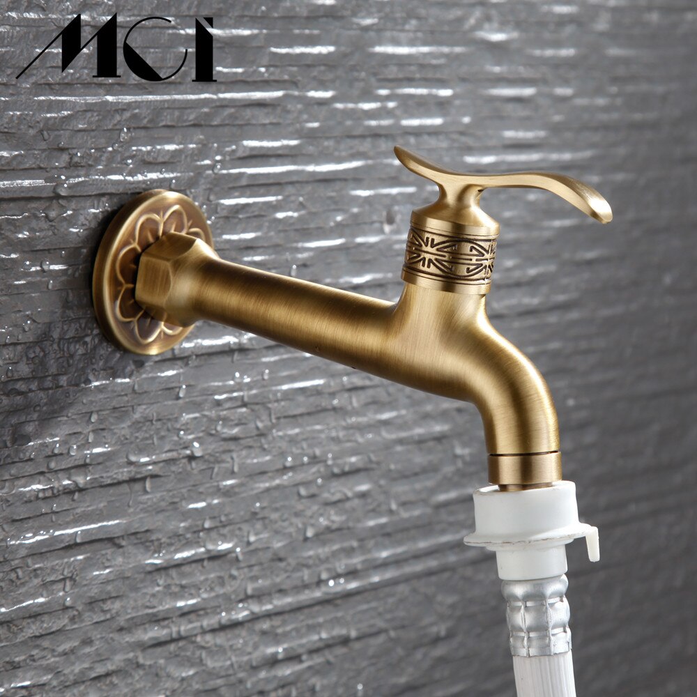 Gesneden Muur Mount Bibcock Messing Retro Kraan De... – Vicedeal