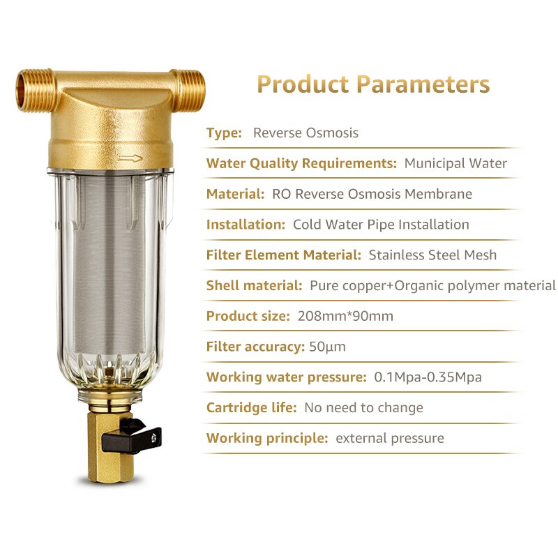 Pre-filter Water Filters 4 Split mond Koper Lood F... – Grandado