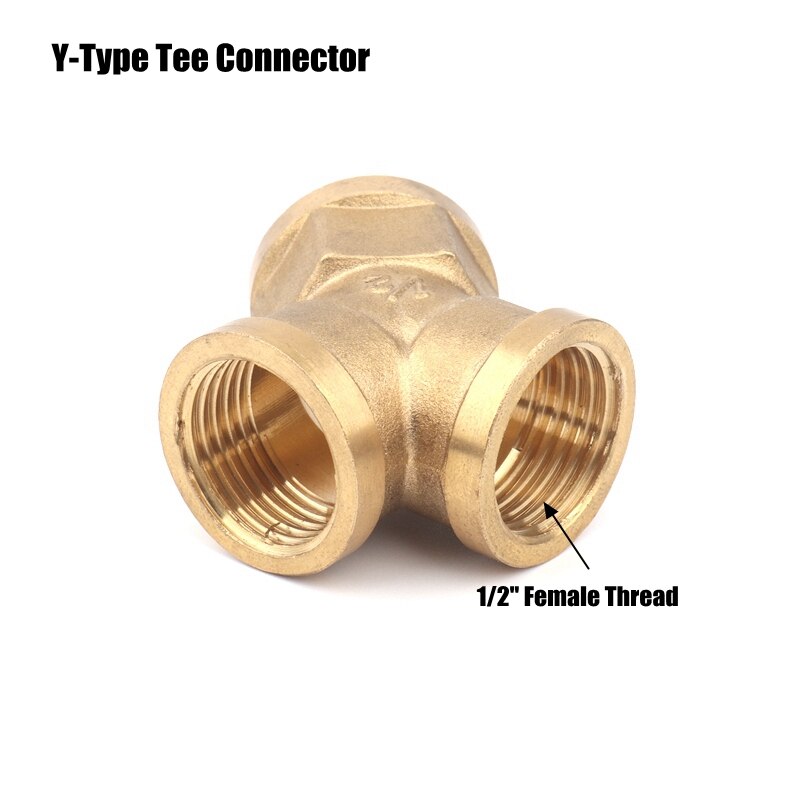 1pc G1/2" Female Thread Tee Connector Pure Br... – Grandado
