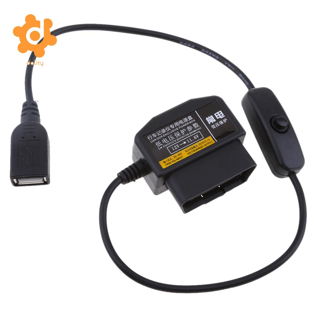 dolity 12V/36V to 5V/2A Car Power Inverter USB Female OBD Step Down ...