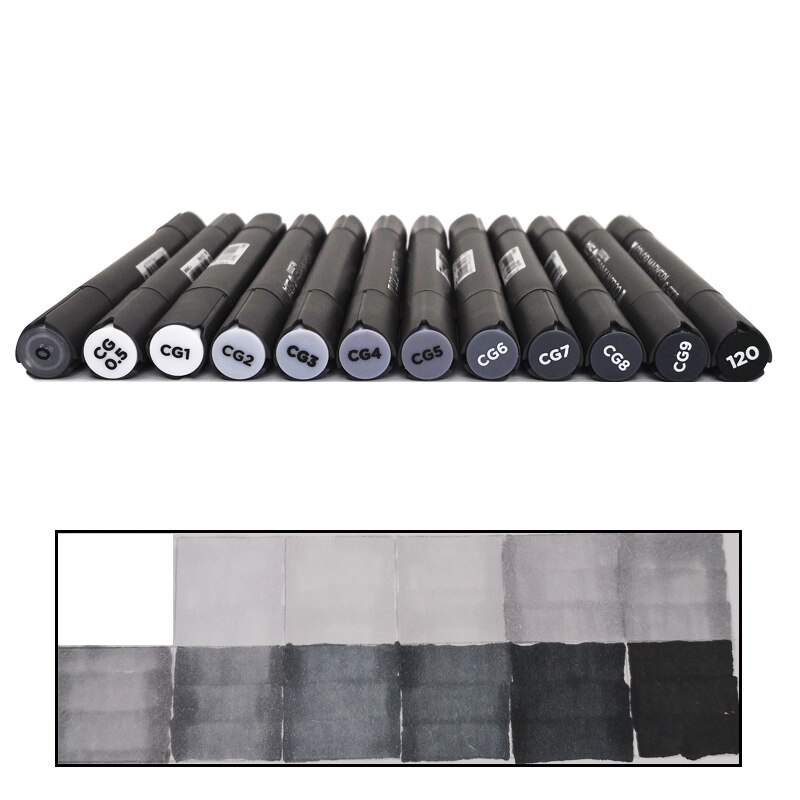 STA 6/12 Grey Colors Art Markers Grayscale Artist ... – Grandado