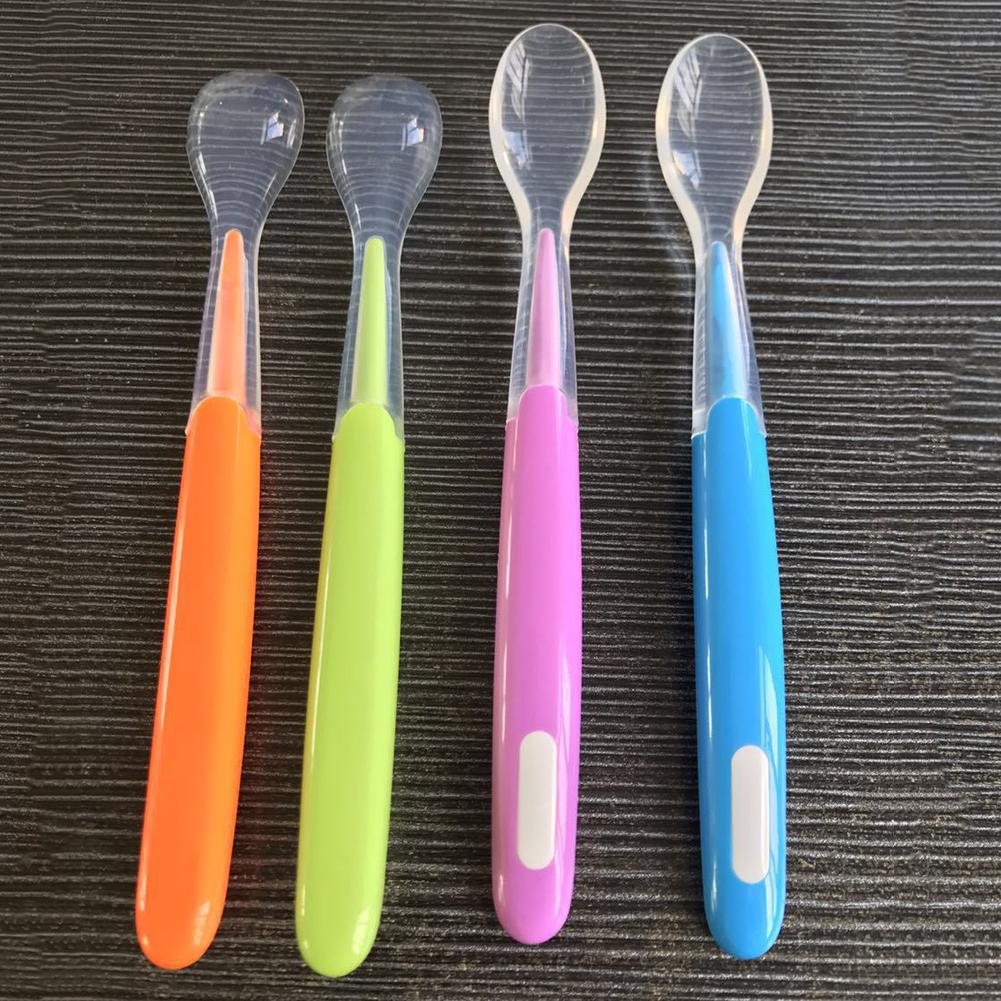 Infant Baby Silicone Soft Food Feeding Spoon Child... – Grandado