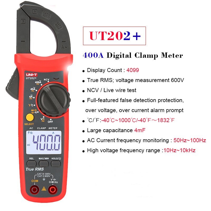 Uni-t ut204+ digital clamp meter multimeter ncv ... – Grandado