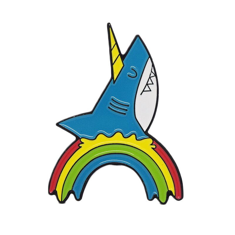 Majestic Corn Shark Enamel Pin Badge – Vicedeal