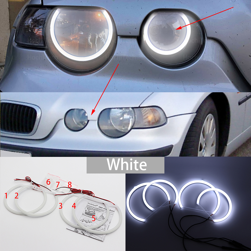 WHITE LED Headlight Halo Angel Demon Eyes Kit ange... – Grandado