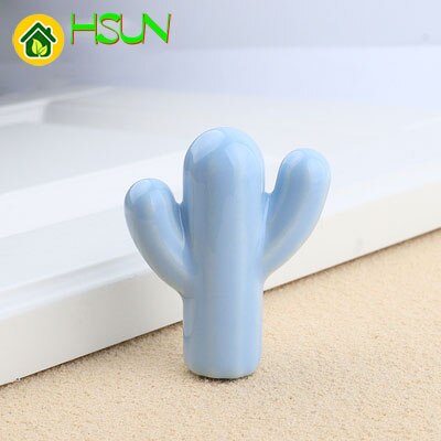 Cartoon cactus knob ceramic solid art cabinet door... – Vicedeal
