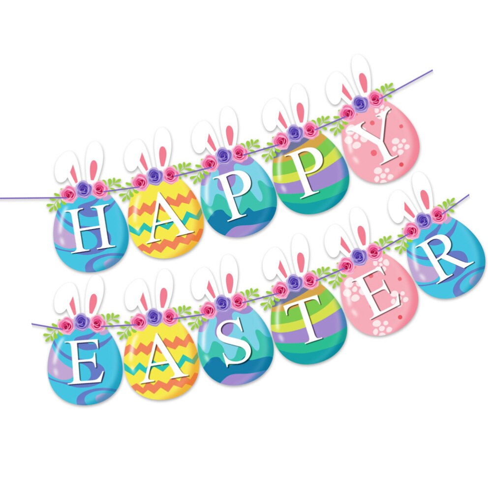 1pc Adorable Easter Egg Banner Premium Paper Easte... – Grandado