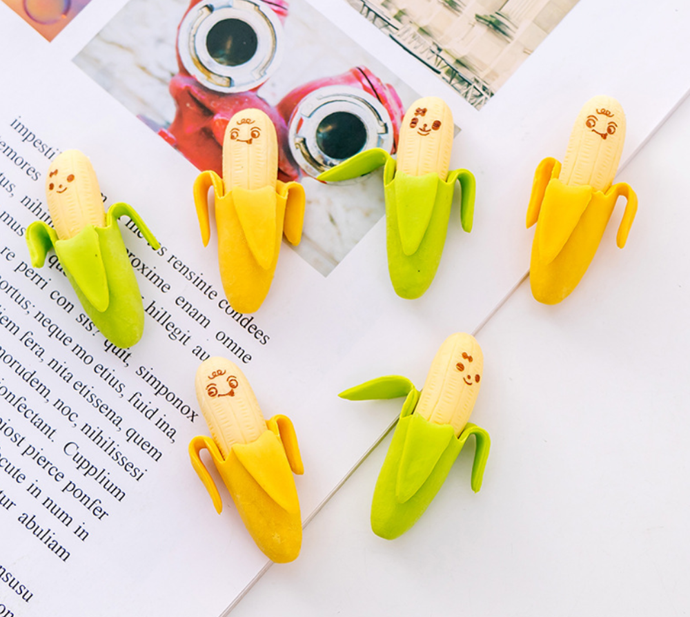 2pcs cute funny face banana Eraser Set Kawaii Rubb... – Grandado