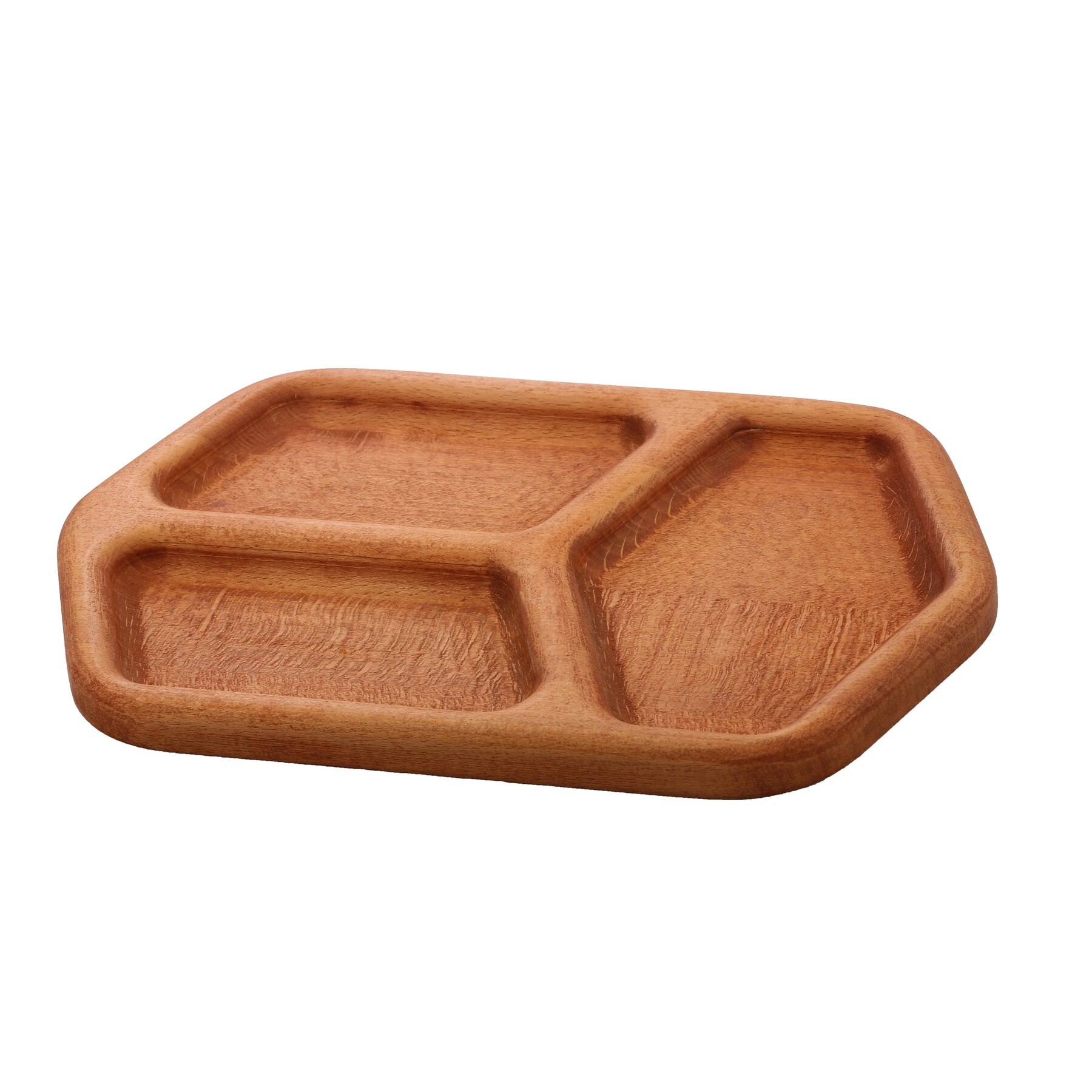 Wooden Breakfast Plate Oval Shape 3 Slots Serving ... – Grandado