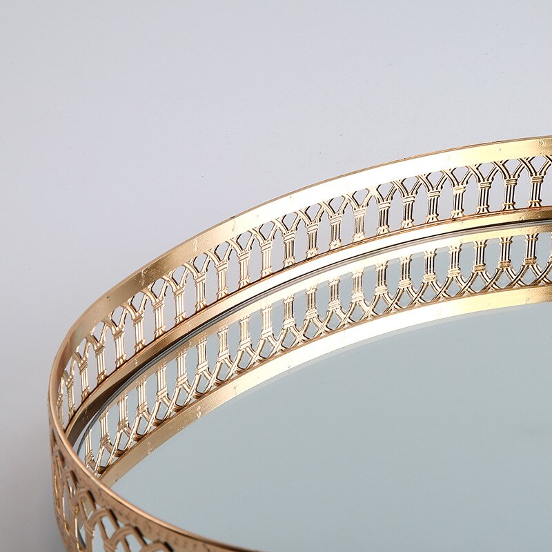 1Pc Nordic Hollow-carved Glass Mirror Round Storag... – Vicedeal