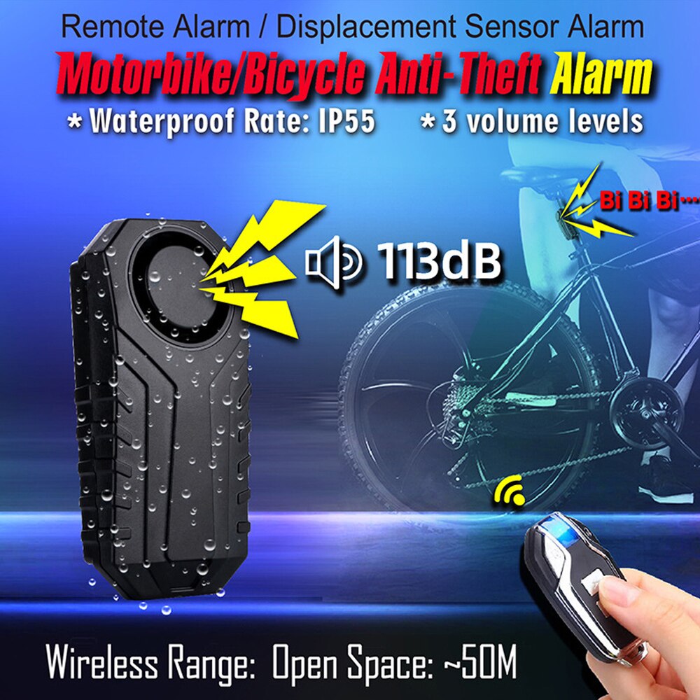 Bike Burglar Alarm Wireless Anti-Theft Remote Cont... – Grandado