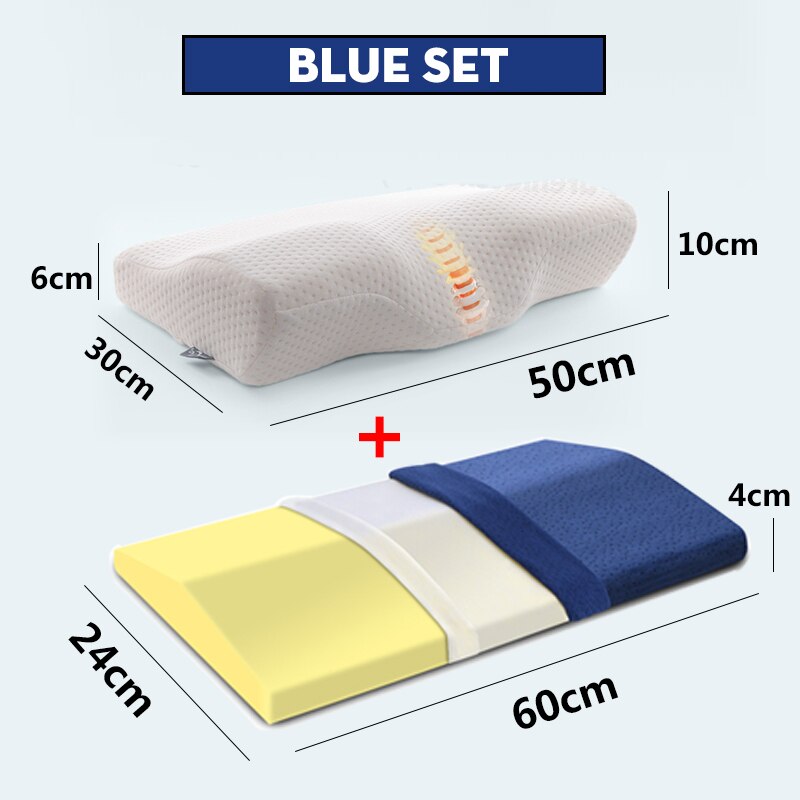 Purenlatex ortopædisk kontur memory skum pude sove... – Vicedeal