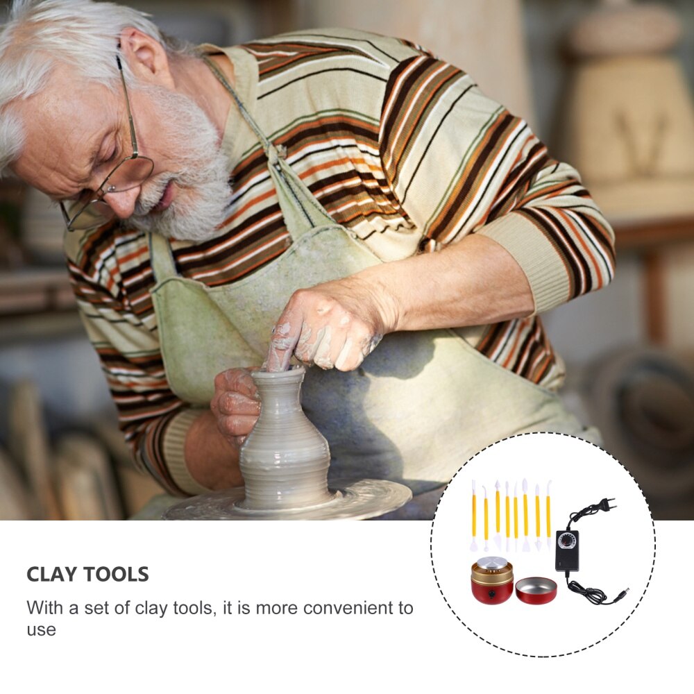 1 Set Mini Electric Pottery Wheel Adjustable Machi... – Vicedeal
