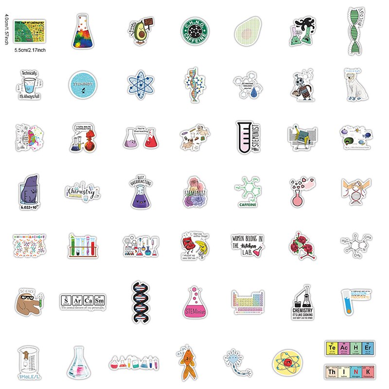 50PCS Science Physics Chemistry Lab Stickers For L... – Grandado