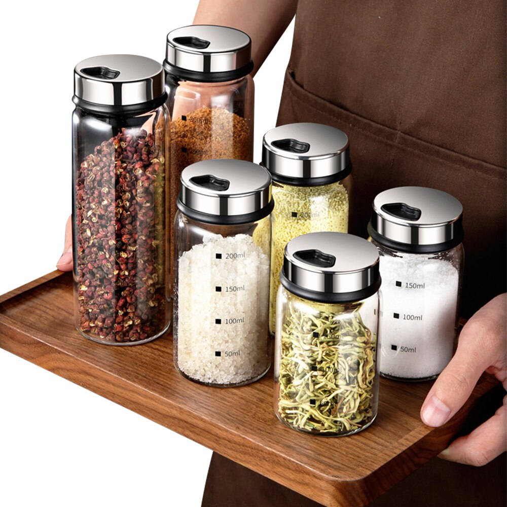Stainless Steel Spice Jar Lid Glass Pepper Shaker ... – Grandado