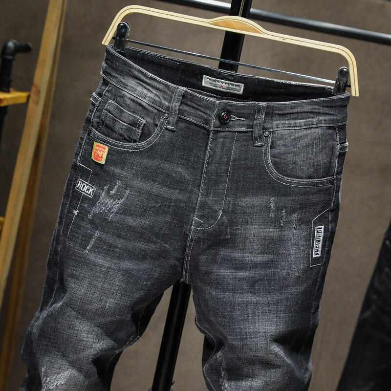 Herfst Zwarte Jeans Smart Casual Stretch Slim Fit ... – Grandado