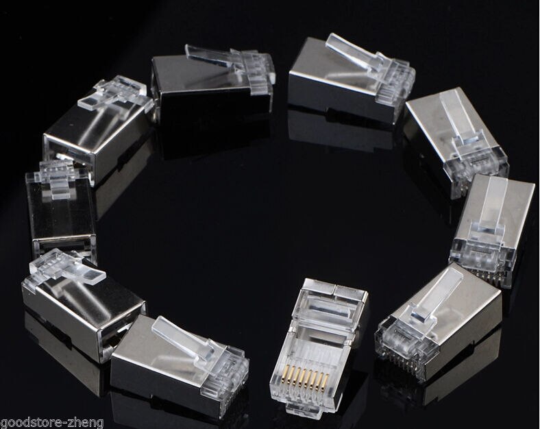 100PCS/LOT AMP Crystal shielded modular CAT6 RJ45 ... – Vicedeal