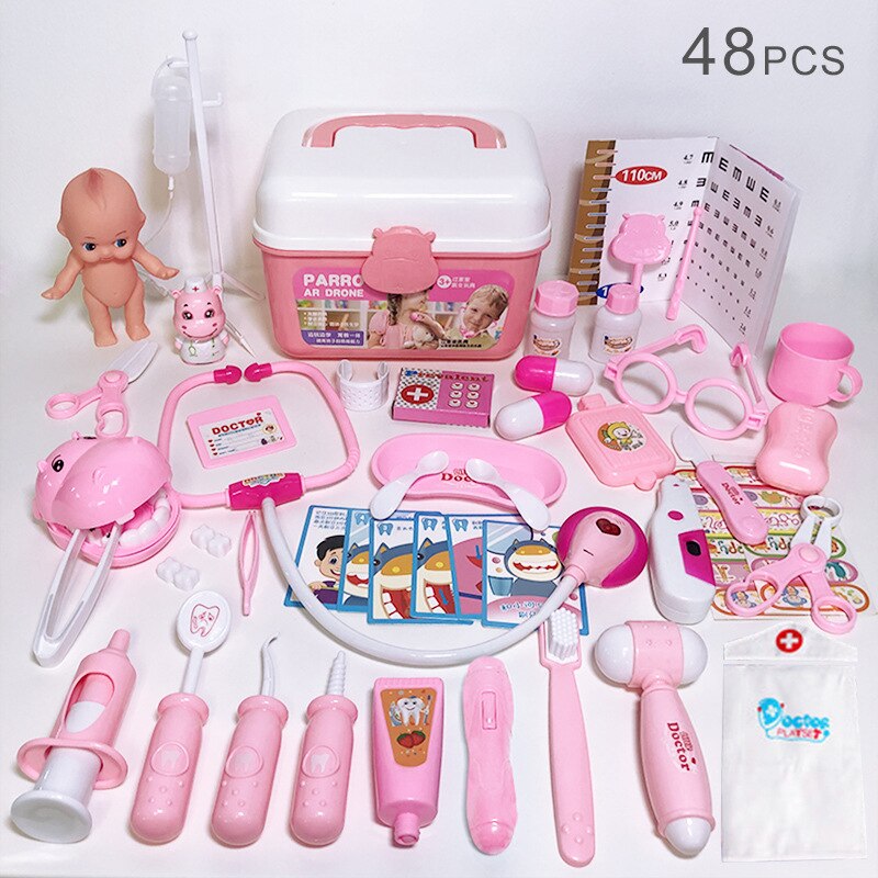 47-48 Pcs/Set Girls Role Play Doctor Game Ambulanc... – Grandado