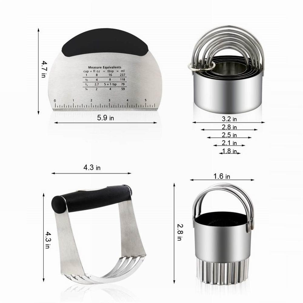 8pcs Baking Tools Stainless Steel Pastry Cutter Se... – Vicedeal