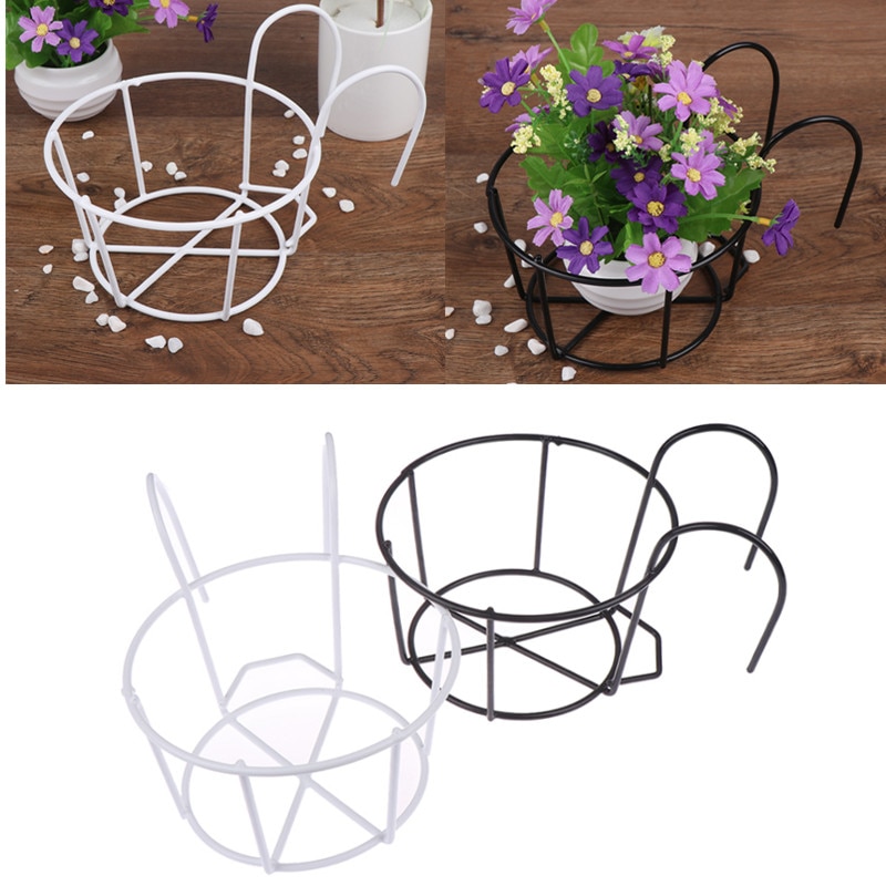2Sizes Hanging Plant Iron Racks Balcony Round Flow... – Vicedeal