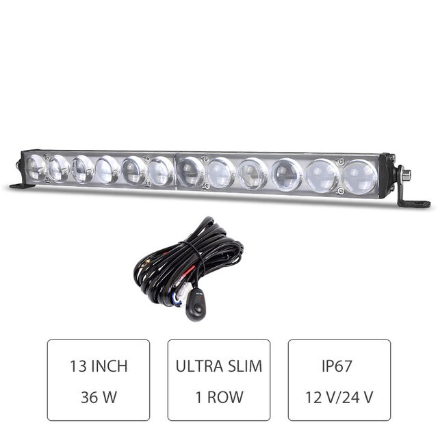 DERI 4D 13 inch 36W LED Light bar Super Slim Spot ... – Grandado