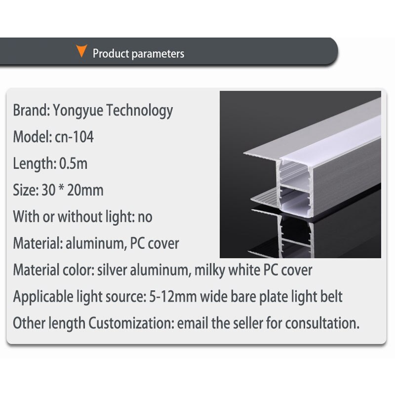 Aluminum alloy surface mounted 0.5m long LED lamp ... – Grandado