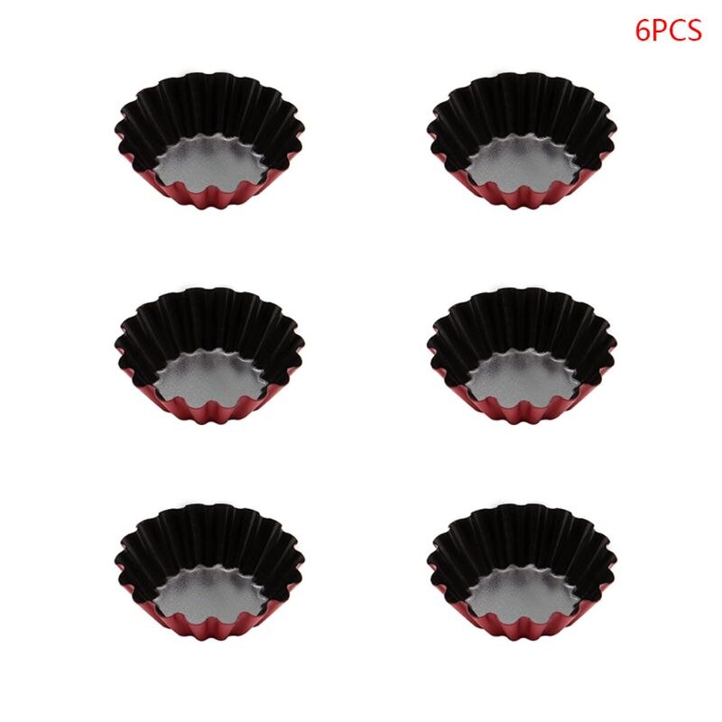 6Pcs Non-stick Mini Bloem Carbon Staal Ei Taart Pa... – Grandado